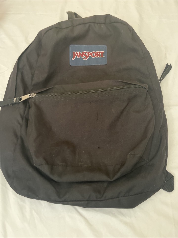 Jansport Backpack Black 2 Pocket T501 Lightweight Unisex Padded Strap ...