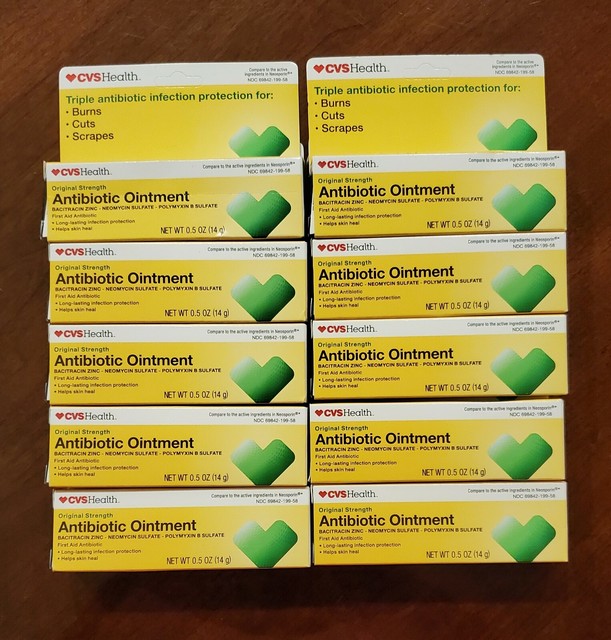 10 CVS Original Strength Antibiotic Ointment 0.5 Oz Exp 07/20 for sale ...