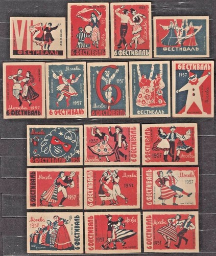 SU 1957 Matchbox Label - 57 # 09 / 26IC VI Festival of Youth Students ...