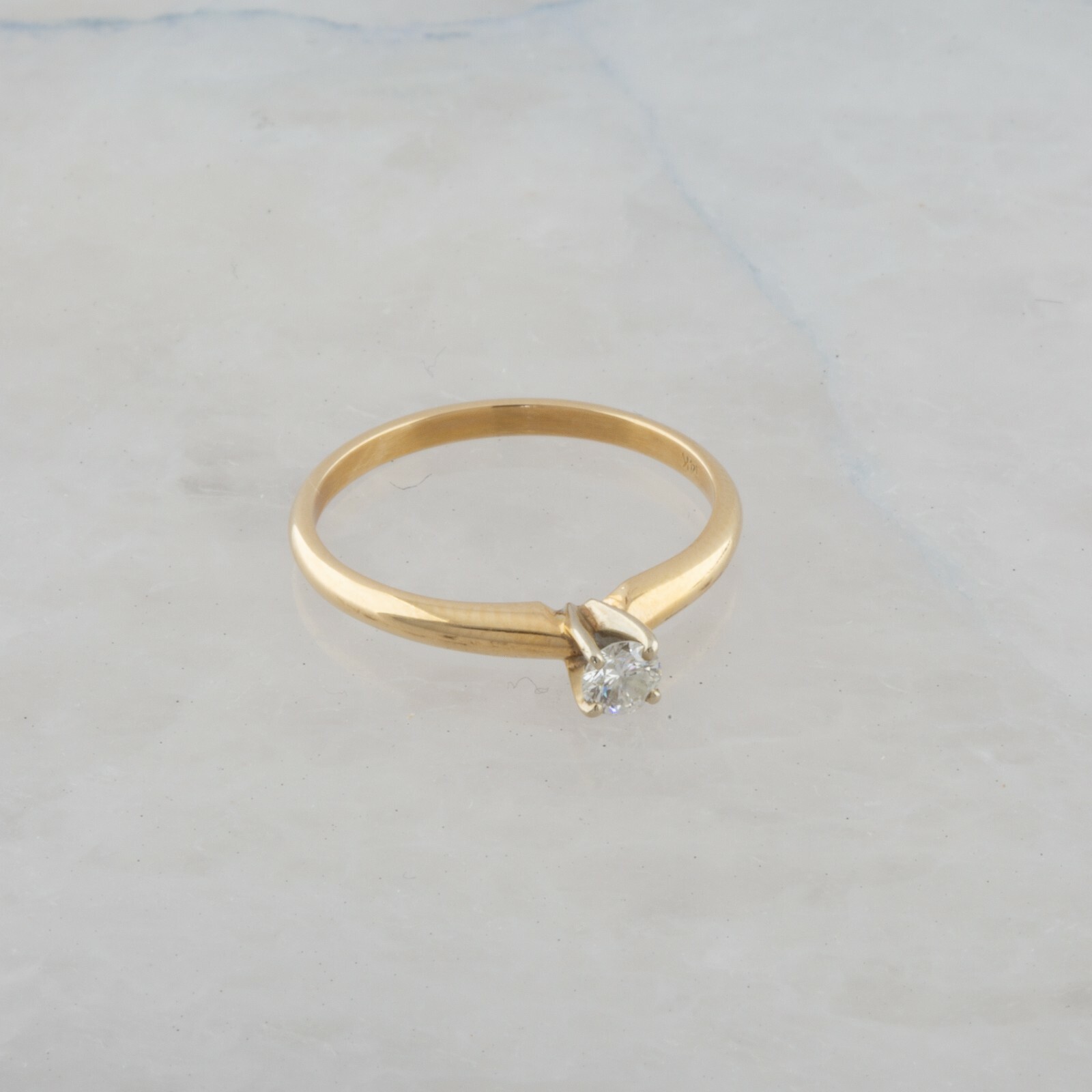 14K Yellow Gold 1/5 ct Solitaire Diamond Ring Size 6.25 | eBay