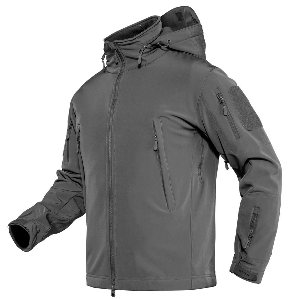 Tacvasen Men's Waterproof Soft Shell Jacket Outdoor Work Windbreaker ...