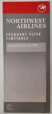 NORTHWEST AIRLINES - NONSTOP & DIRECT TIMETABLE - 6 SEPTEMBER 1989 | eBay