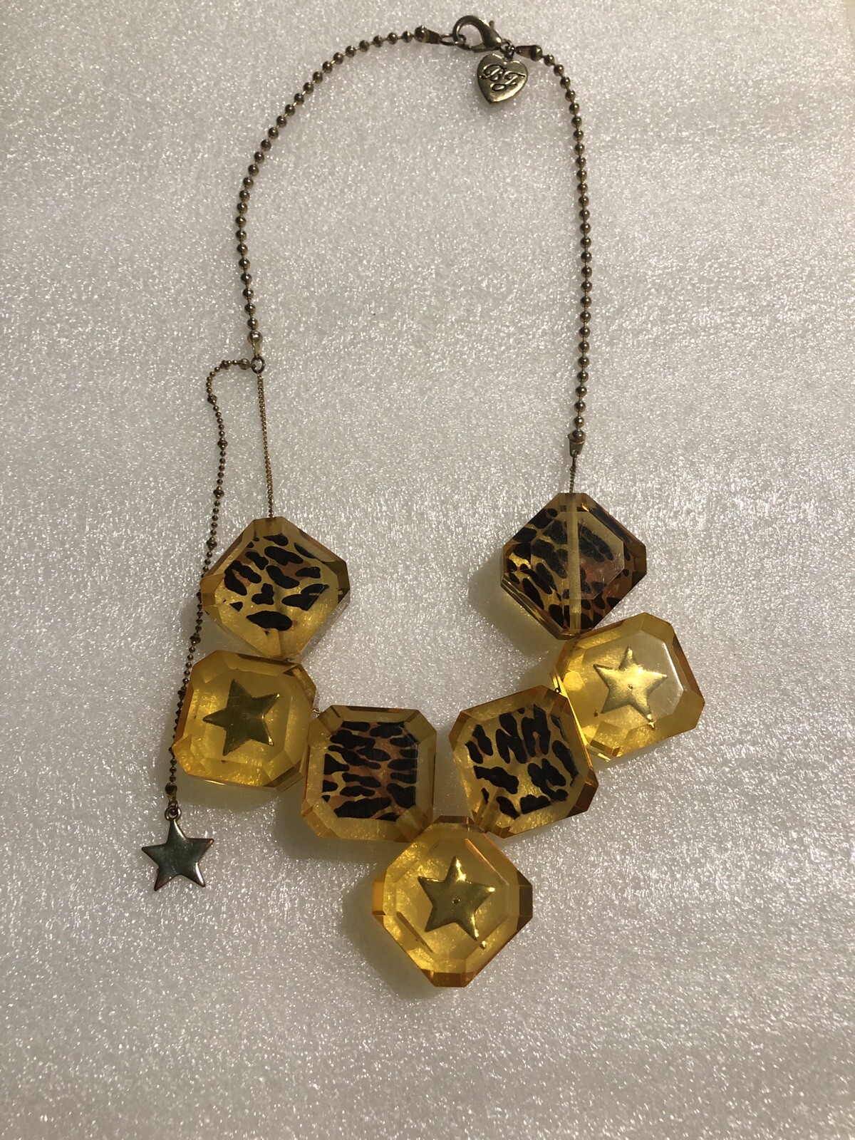 Betsey Johnson Lucite Block Star Necklace Rare - Gem
