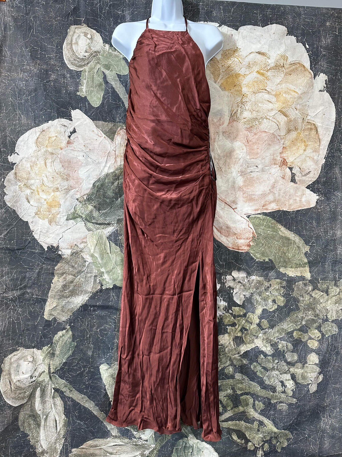 New Shona Joy Thalia Gathered Square Neck Bias Midi Dress Size US 8 | eBay