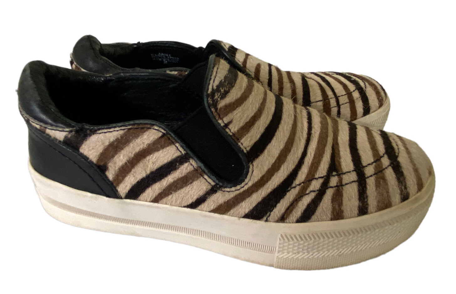 ASH Jungle Zebra Print Cow Hair Sneakers Sz EU 35 USA… - Gem
