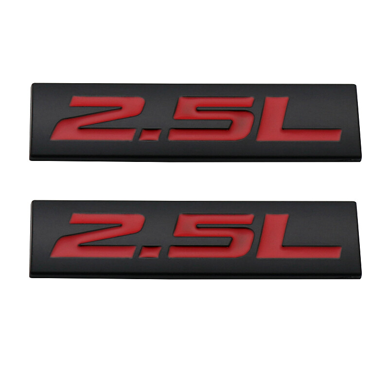 2x Black&Red 2.5L Emblem 2.5 Logo Car Side Badge Metal Sticker Sport ...