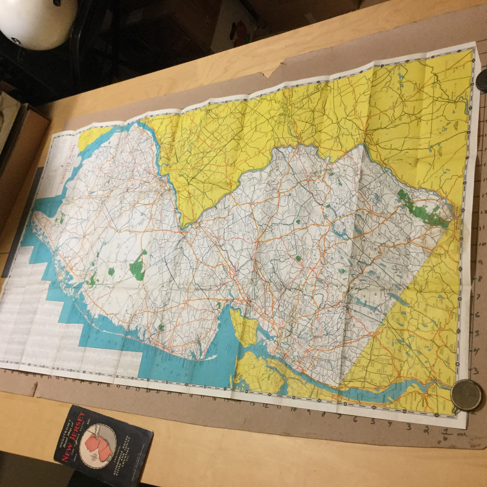 Vintage Original Map: HAGSTROM'S map of NEW JERSEY old undated 1950s | eBay