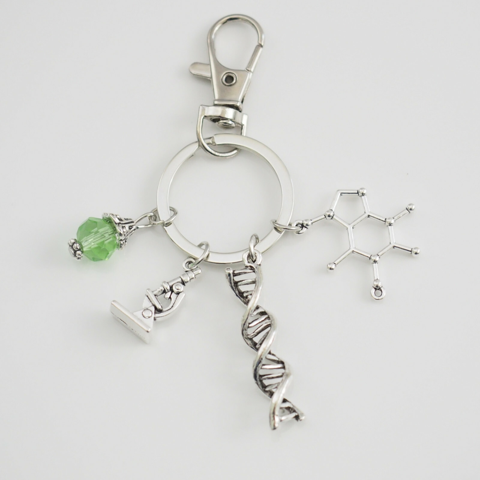 Science Clip Keychain Biology DNA Microscope Molecule Charms Scientists ...