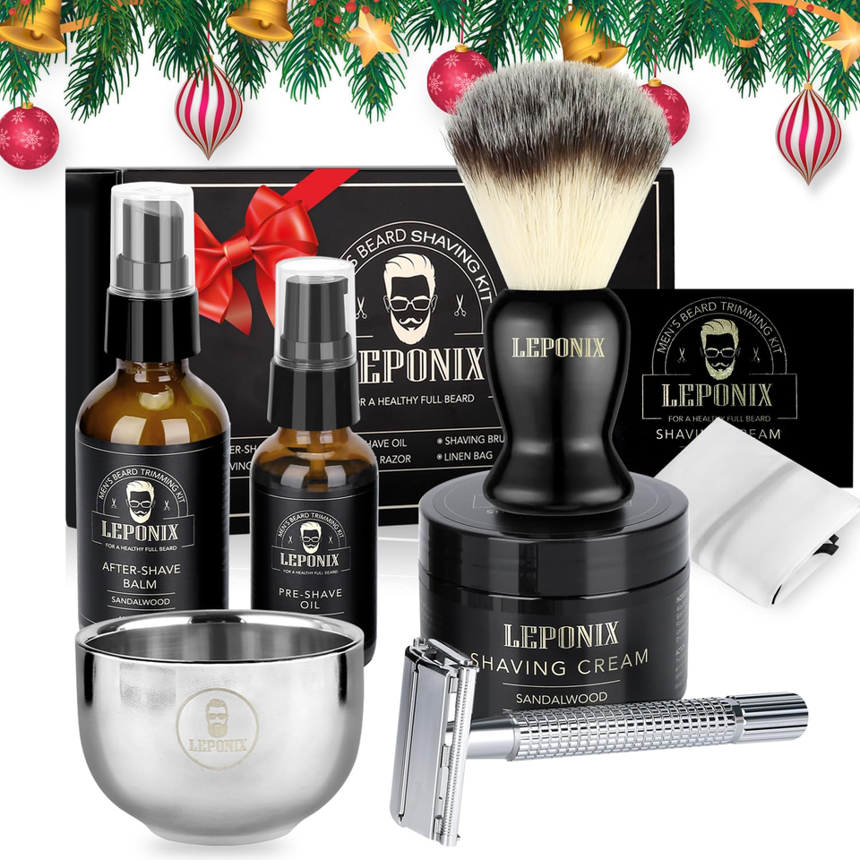 Shaving Kit for Men - Secret Santa Gift Set, Includes Safety Razor ...