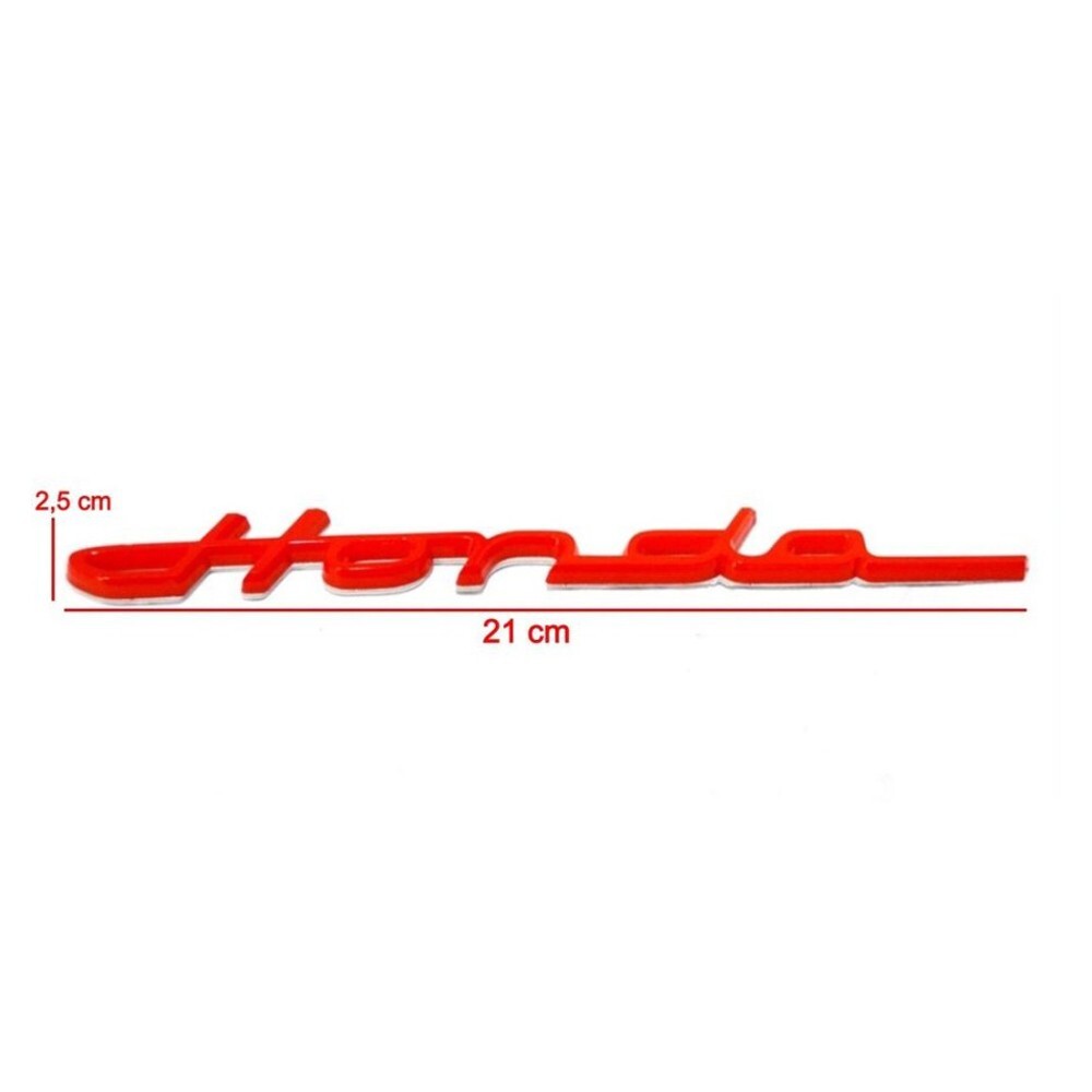 Honda Emblem RED Color Latina Font Universal Latin Badge Size 21.5 X 2. ...