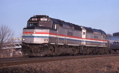 AMTRAK Railroad Train Locomotive 241 414 NEW LONDON CT Original 1997 Photo Slide | eBay