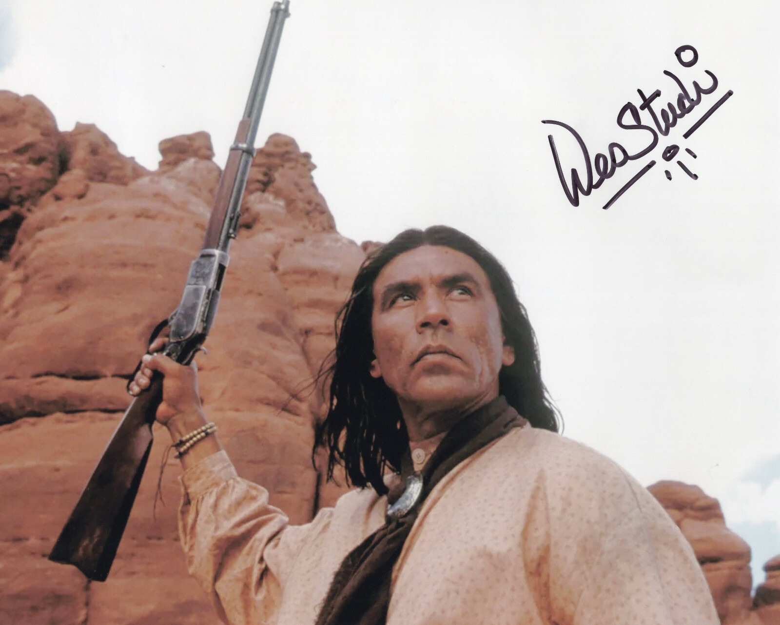 WES STUDI SIGNED AUTOGRAPH 8X10 PHOTO GERONIMO AN AMERICAN LEGEND OSCAR ...