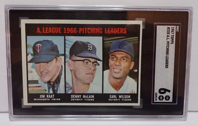 1967 Topps #235 AL 1966 Pitching Leaders Kaat/McLain/Wilson SGC 6 EX-NM ...