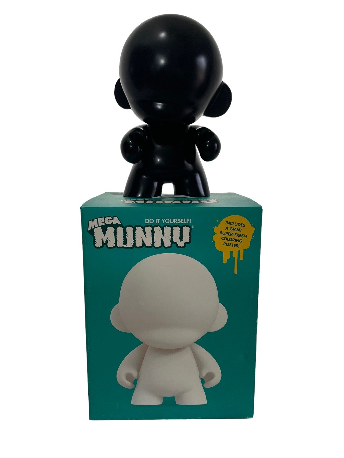 Kidrobot 18” Glossy Black Mega Munny DIY Blank Toy 2011 Designer Vinyl ...