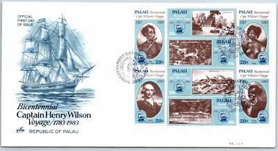 PALAU-BICENTENNIAL OF CAPTAIN HENRY WILSON VOYAGE 1783-1983 SCOTT 33-40 ...