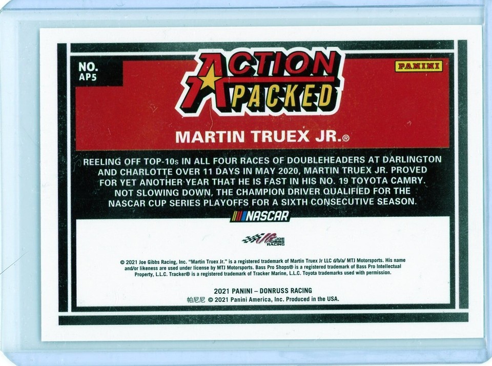 2021 Panini Donruss Racing Martin Truex Jr. Checkers Action Packed #AP5 ...