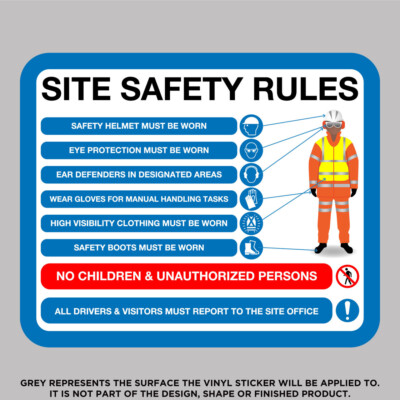 Worksite Safety Rules, High Quality Vinyl Stickers | eBay