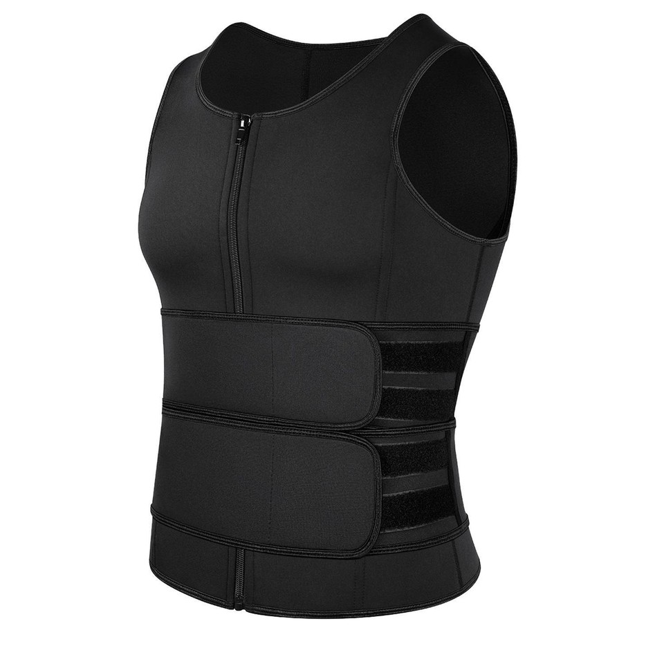 Men's Neoprene Sauna Sweat Vest Tank Top Body Shaper Waist Trainer Vest ...