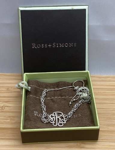 ROSS-SIMONS 925 STERLING SILVER BYZANTINE MONOGRAM BOLO BRACELET W/BOX ...