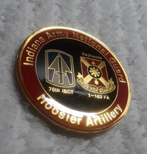 AUTHENTIC INDIANA ARNG HOOSIER ARTILLERY WAYNE 1-163 76 IBCT RARE ...