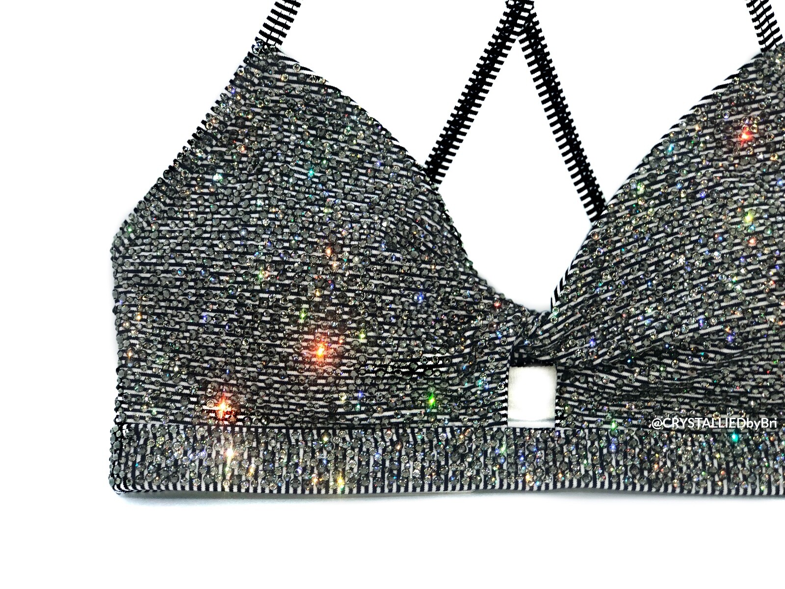 Custom Bling Sports Bra AUSTRIAN CRYSTALS Stage Costume Dance Athletic ...