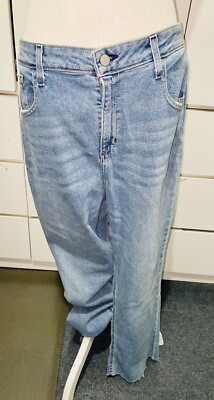 $70 BDG KICK FLARE HIGH-RISE CROPPED FRAYED BOTTOM HEM STRETCH COTTON ...