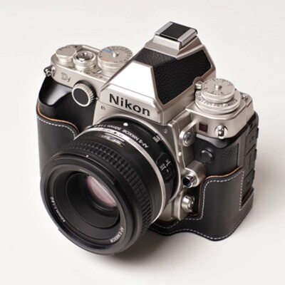 Handmade Genuine Real Leather Half Camera Case Cover Bag For Nikon DF ...