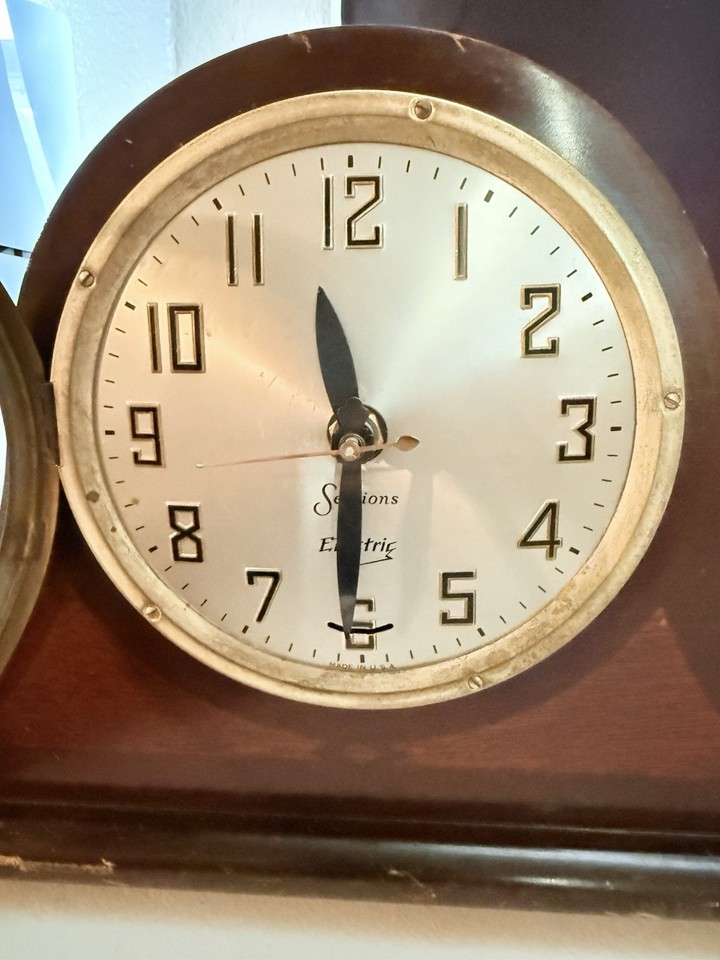 Vintage Sessions Electric Mantle Clock Works Good | eBay