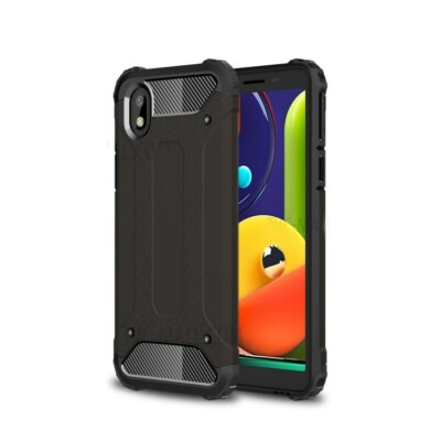 Black Shockproof Armour Case For Samsung Galaxy A01 CORE Hybrid Back ...