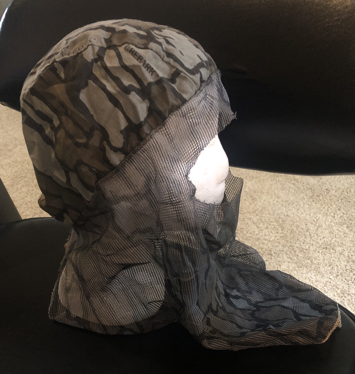 TreBark Camouflage Mesh Mosquito Bug Hunting Headnet Hood vintage Old ...