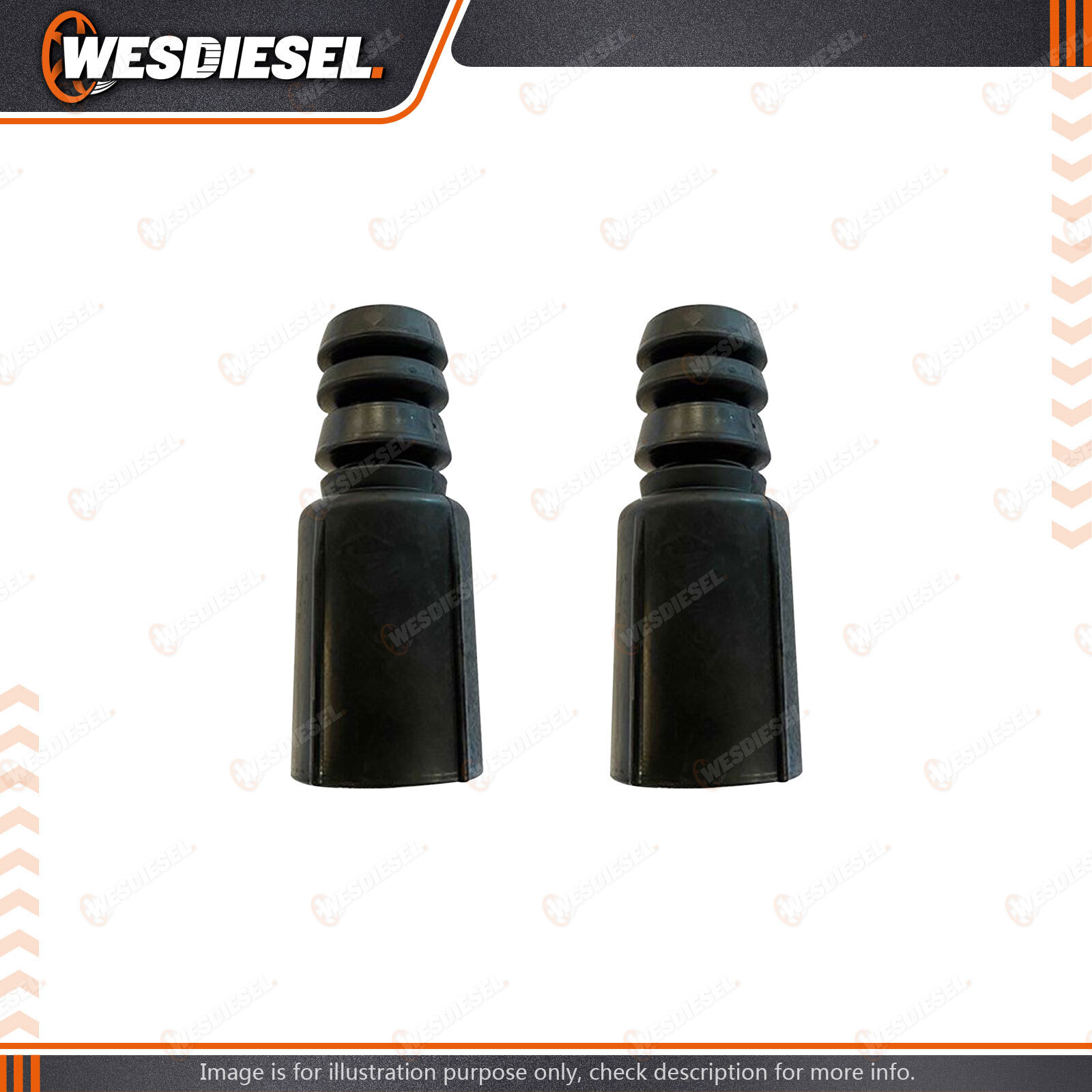 2 x Front KYB Strut Bump Stop + Dust Cover Kit fits Volkswagen Amarok ...