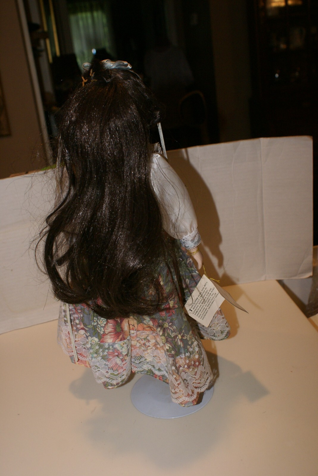 Antique Heritage porcelain doll “1991” ANCO MERCHANDISE CO.METAL STAND ...