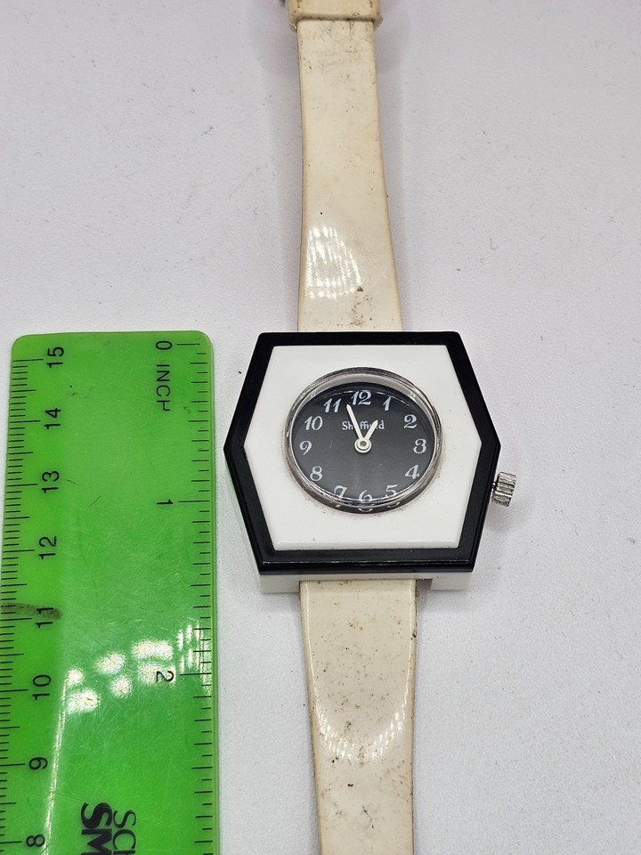 Vintage Mid Century Sheffield black & white plastic body odd shaped ...