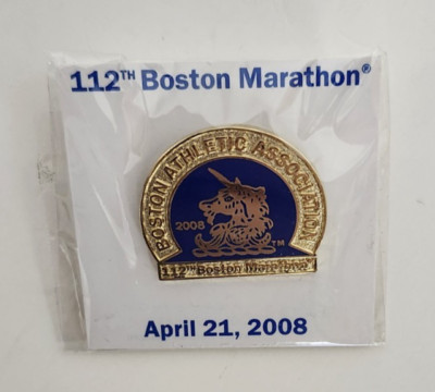 112th Boston Marathon Lapel Pin in Original Bag 2008 BAA Ashworth Made ...