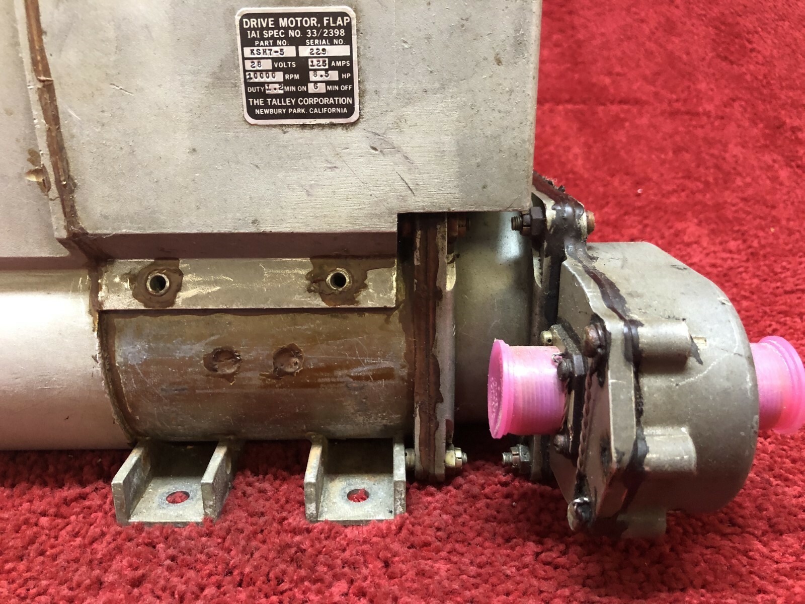 Talley Corp Prime Mover Actuator & Flap Drive Motor 28V PN 1389T100-7 ...