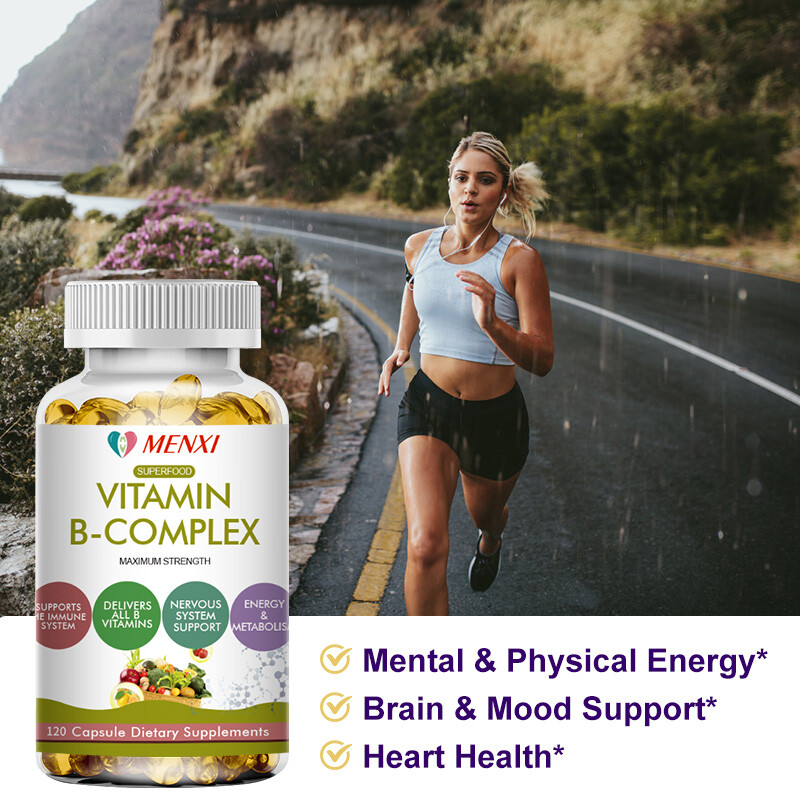 Vitamin B Complex 60/120 Capsules B1,B2,B3,B5,B6,B7,B9,B12, Immune ...