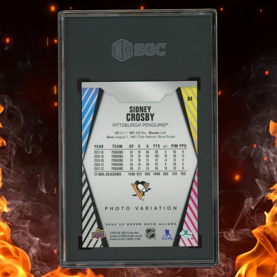 2022-23 Upper Deck Allure SIDNEY CROSBY Photo Variation SGC 10 #84 SP ...