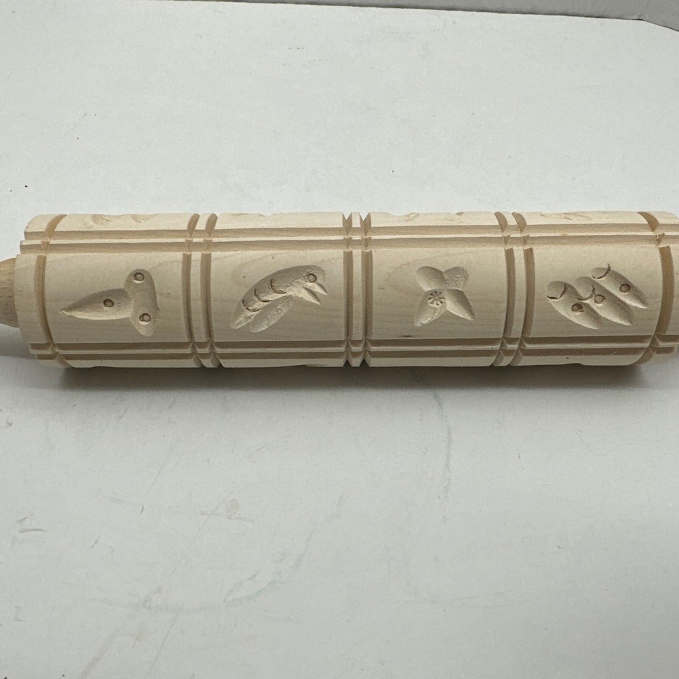 Springerle German Cookie Shortbread Carved 16” Wood Rolling Pin NEW | eBay