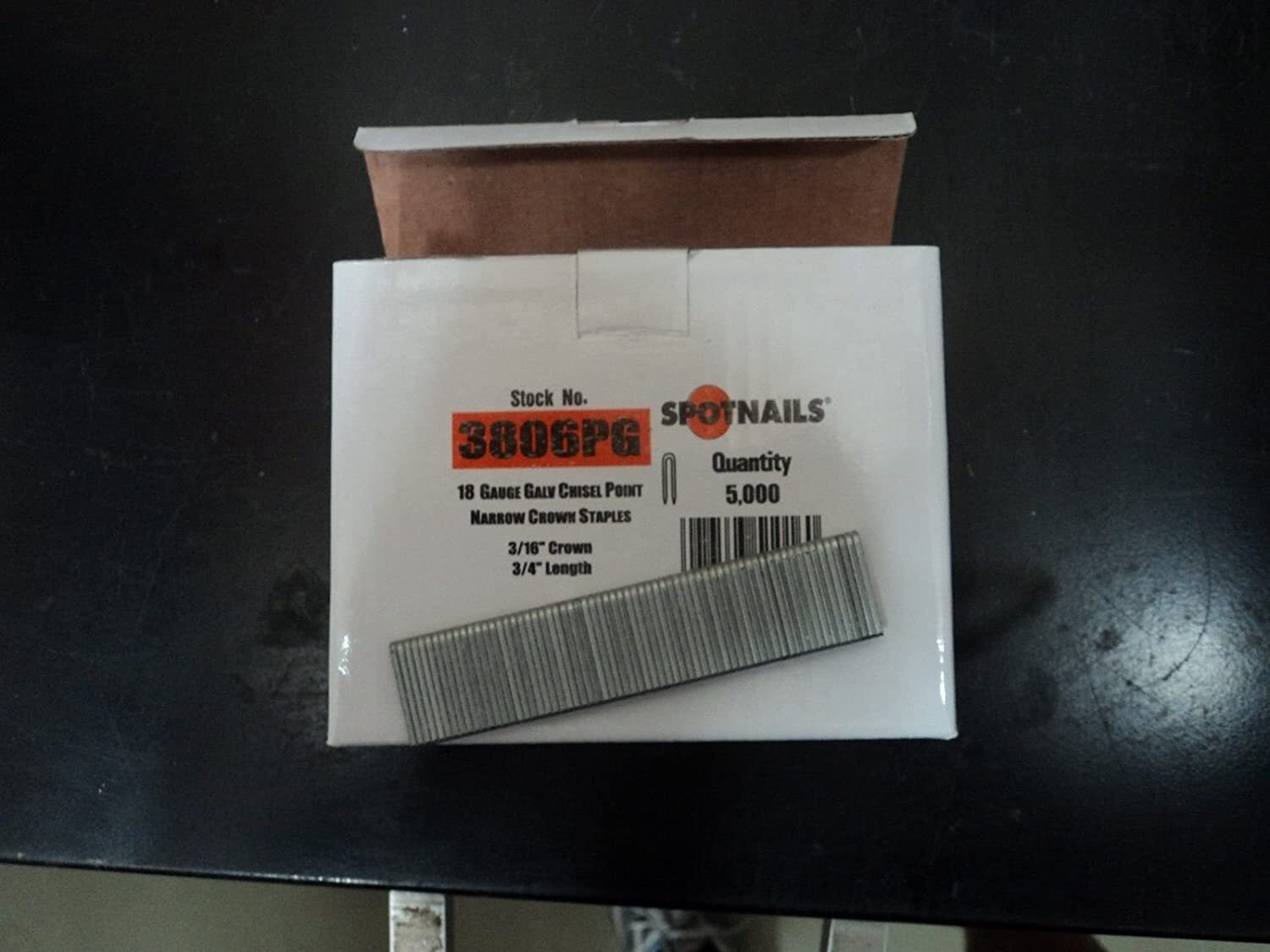 Spotnails Staples 3806PG 3/16" Crown x 3/4" Length 3800 Series (5,000 ...