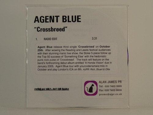 AGENT BLUE CROSSBREED (H1) 1 Track Promo CD Single White Sleeve | eBay