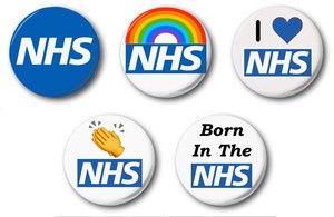 SUPPORT NHS - BUTTON PIN BADGES - 1 inch / 25mm - THANK YOU + 10% ...