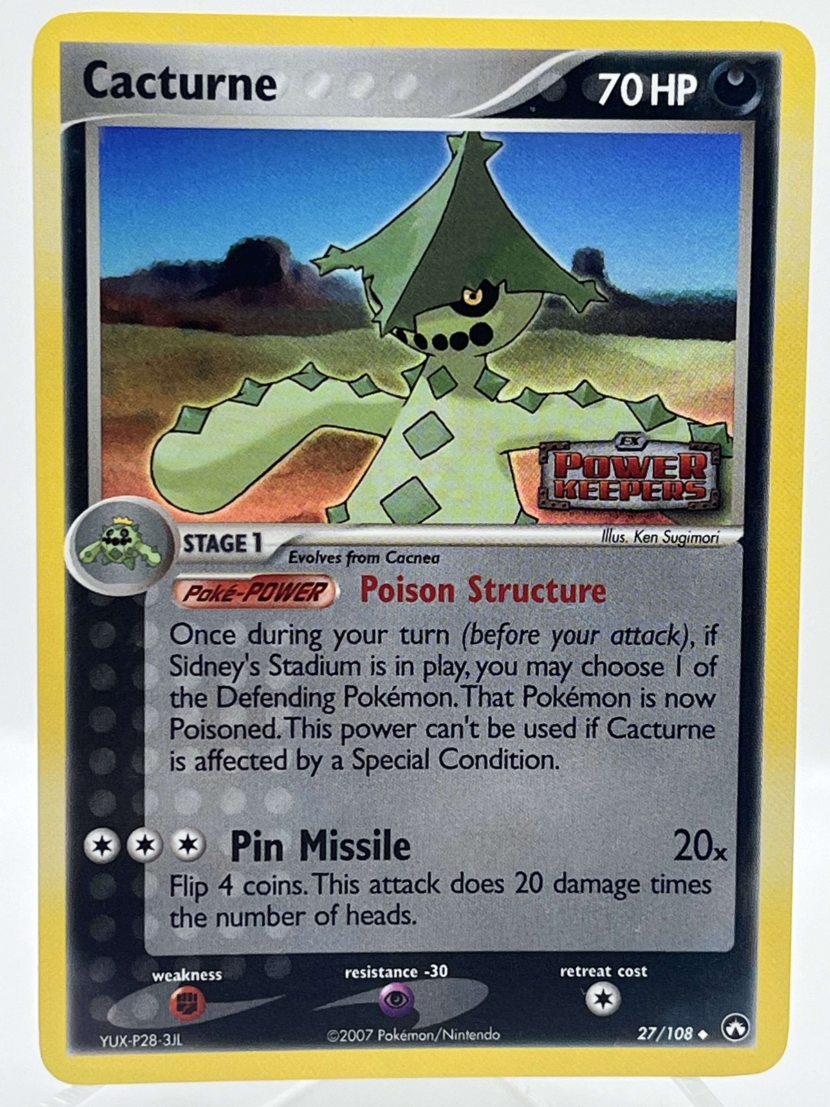 Cacturne 27/108 EX Power Keepers Reverse Holo Rare Stamped Pokemon TCG ...