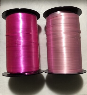 Smooth Finish Cruling Ribbon Light Pink & Cerise 3/16 Both Are Opened ...