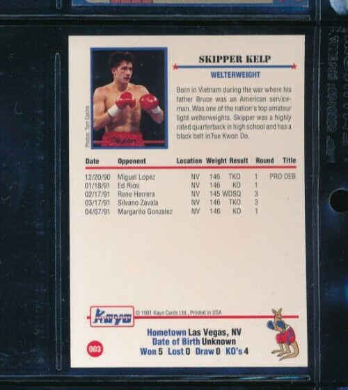 1991 Kayo #003 Skipper Kelp Welterweight Signed Autograph (EW3) SWSW6 ...