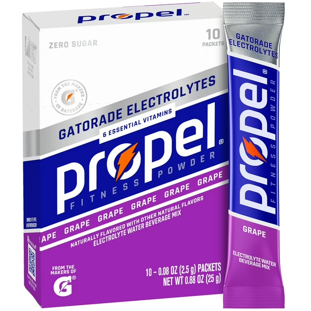 Propel Zero Sugar Electrolyte Drink Mix Powder, Grape, 20 Count Packets ...