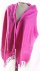 Large Fuchsia Pink Wrap Scarf with Fringe Soft Paisley Jacquard A187 | eBay
