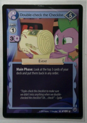 My Little Pony CCG - Double-Check The Checklist #109 | eBay