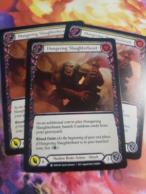 3x Hungering Slaughterbeast Yellow Foil Playset Monarch FAB Flesh and ...