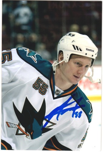 Mike Moore Autographed 4x6 Color Photo San Jose Sharks #55 White A | eBay
