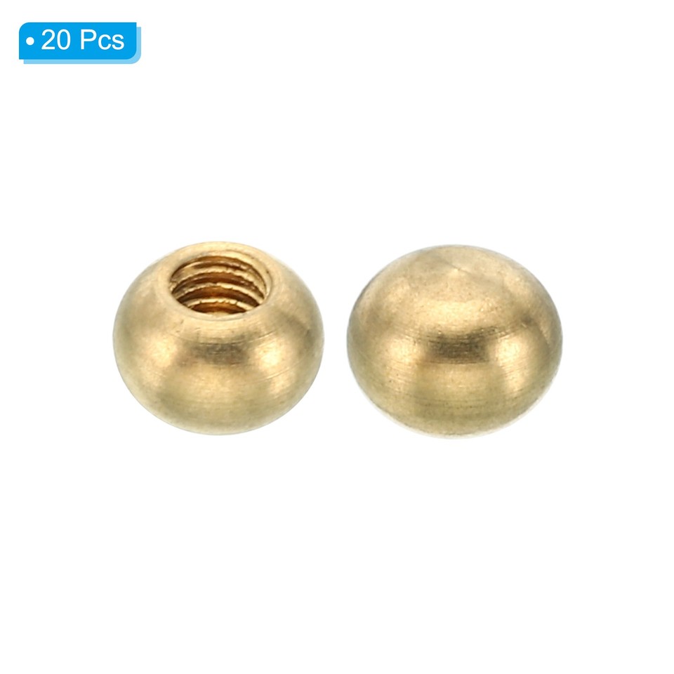M4*0.7 Thread Cap Nut Knob 20pcs Brass Ball Lamp Decoration Screw Caps ...